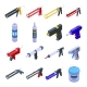 Silicone Caulk Gun Icons Set Isometric Style, Vectors | GraphicRiver
