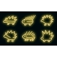 Porcupine Icons Set Vector Neon, Vectors | GraphicRiver