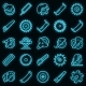 Saw Icons Set Vector Neon, Vectors | GraphicRiver