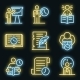 Historian Icons Set Vector Neon by Ylivdesign | GraphicRiver