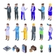 Colleague Icons Set Isometric Vector, Vectors | GraphicRiver