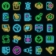 Repost Icons Set Vector Neon, Vectors | GraphicRiver