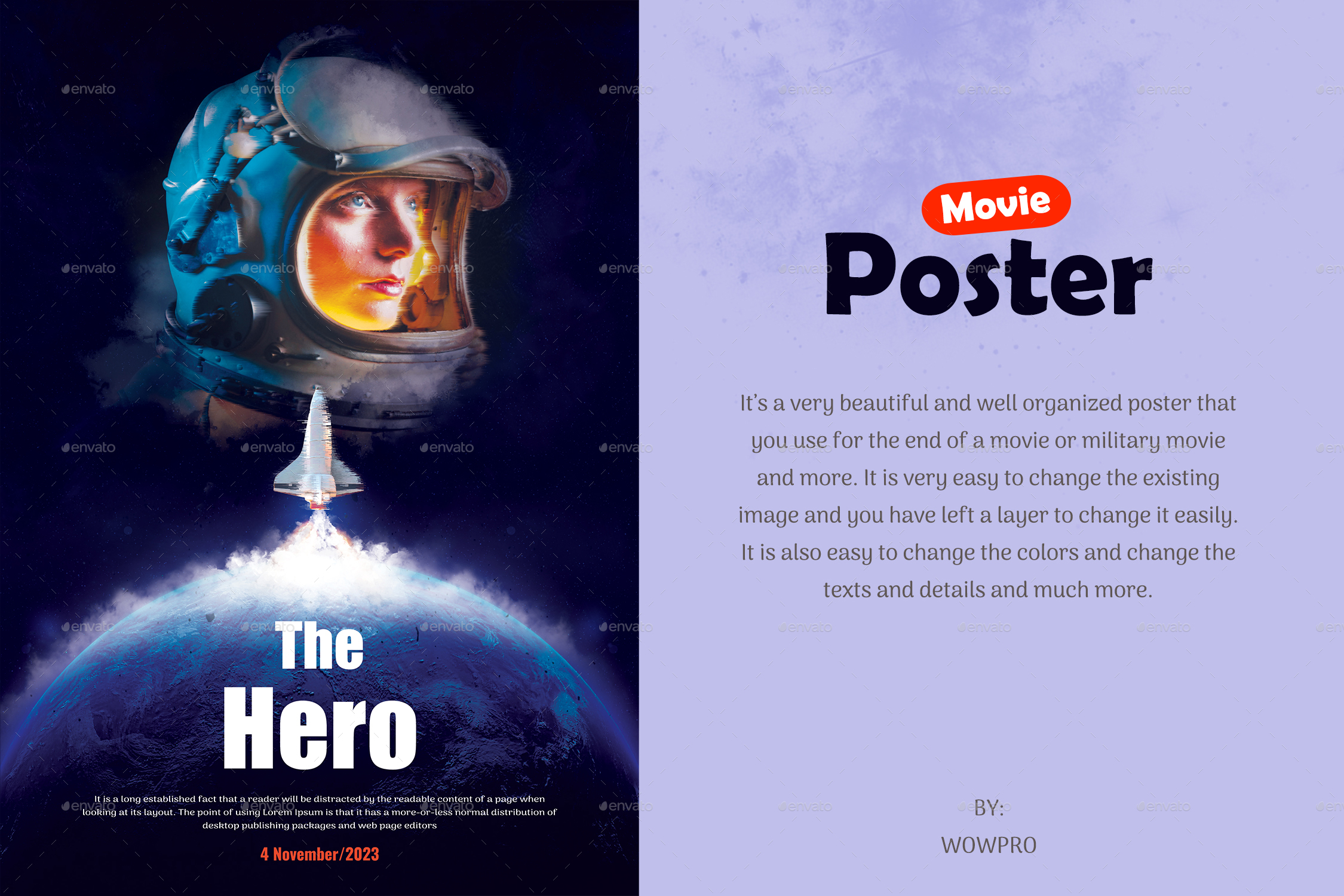The Hero Movie Poster/Flyer, Print Templates | GraphicRiver