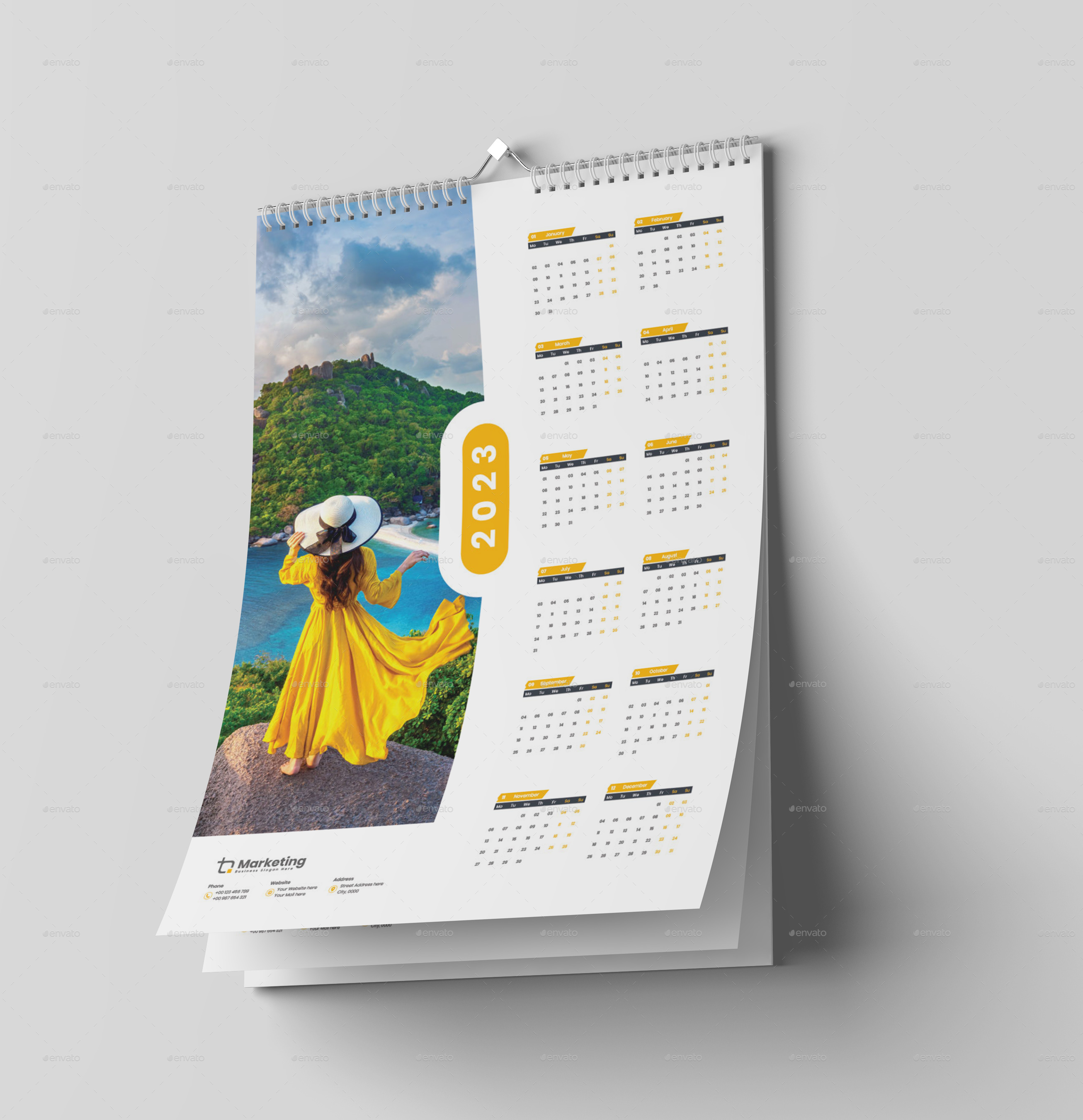 Wall Calendar 2023, Print Templates | GraphicRiver
