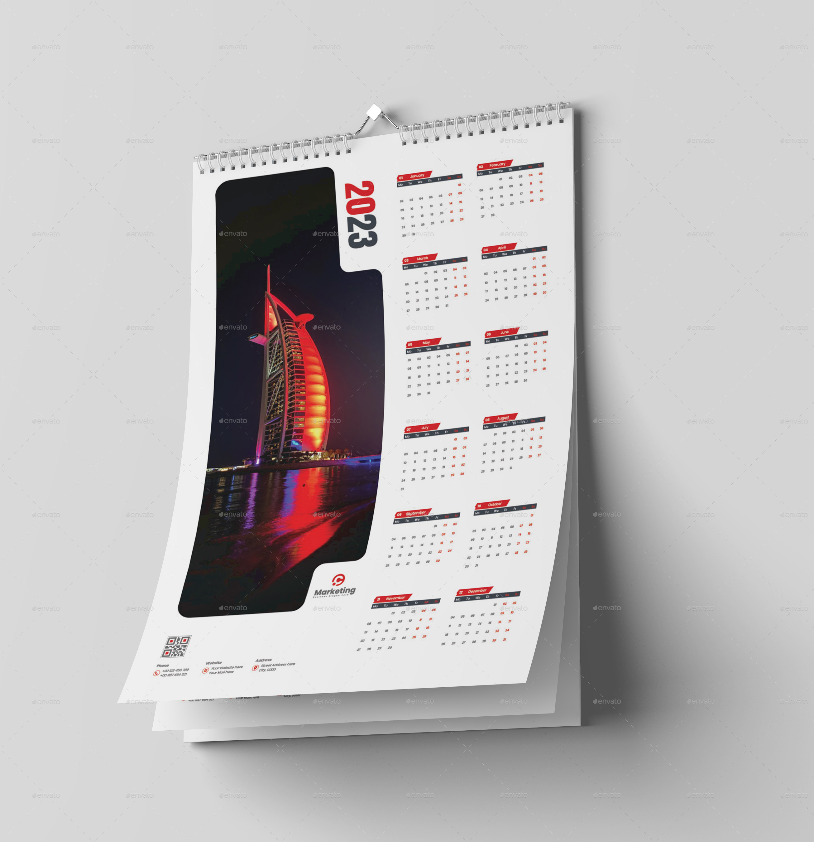 Wall Calendar 2023, Print Templates | GraphicRiver