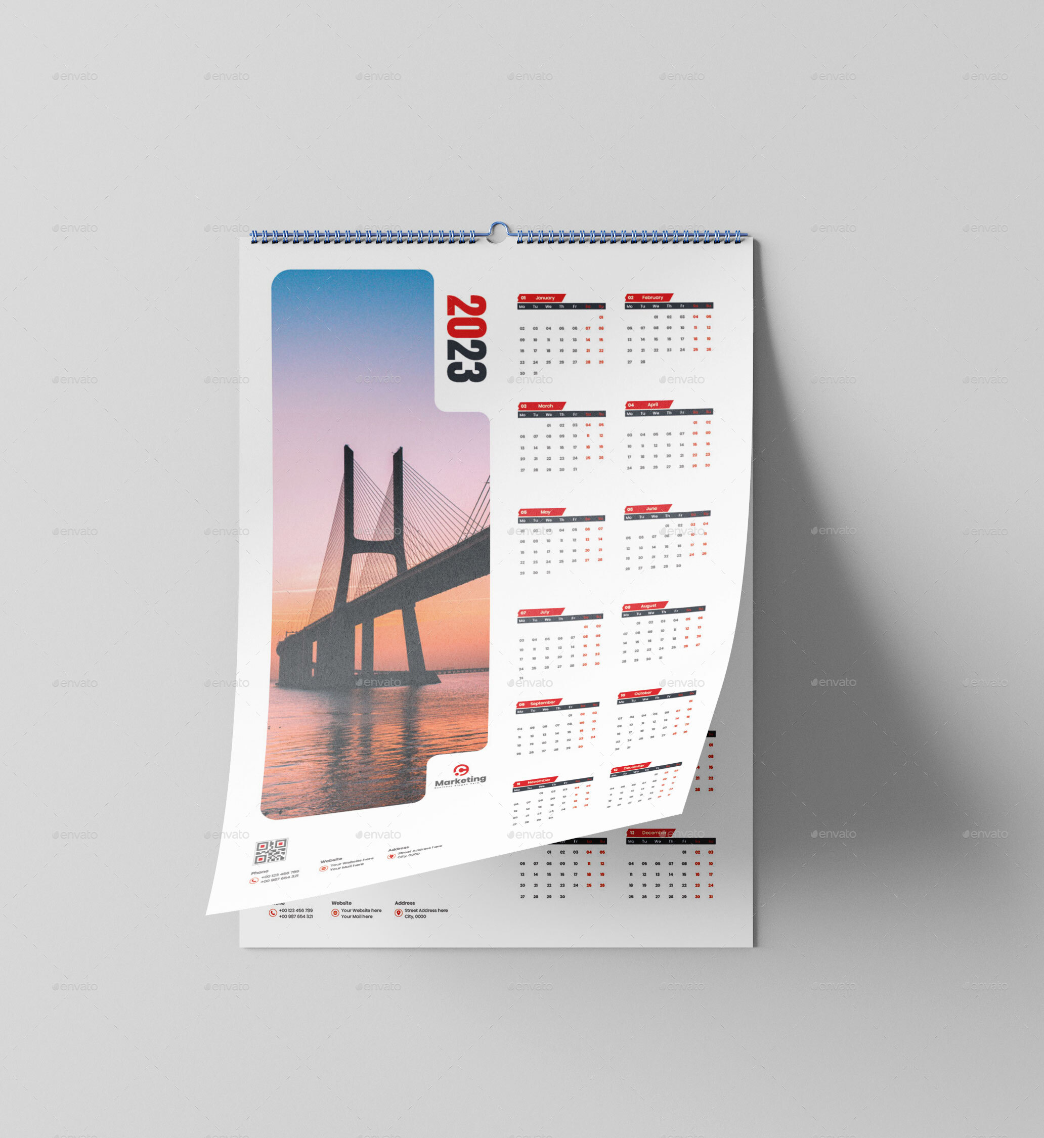 Wall Calendar 2023, Print Templates | GraphicRiver