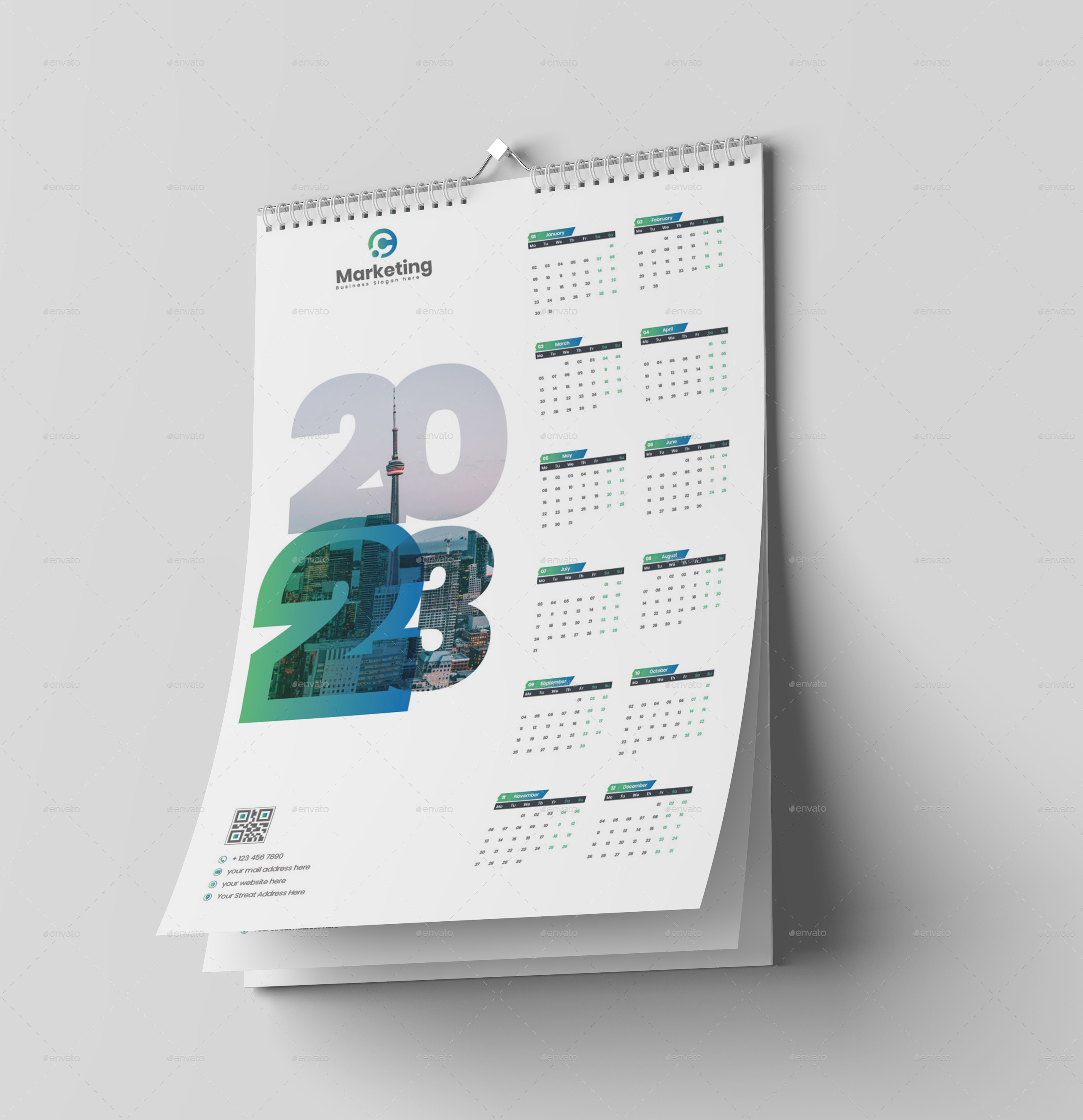 Wall Calendar 2023, Print Templates | GraphicRiver