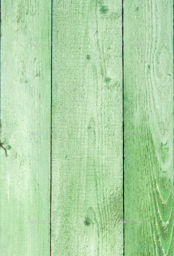 Natural weathered wooden planks background. Old painted in green boards ...