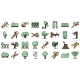 Tree Trimming Icons Set Line Color Vector, Vectors | GraphicRiver