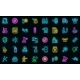 Chemical Control Icons Set Vector Neon, Vectors | GraphicRiver