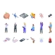 Concentration Icons Set Isometric Vector, Vectors | GraphicRiver