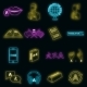 Translator Icons Set Vector Neon, Vectors | GraphicRiver