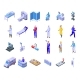 Hospitalization Icons Set Isometric Vector, Vectors | GraphicRiver