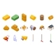 Bale of Hay Icons Set Isometric Vector, Vectors | GraphicRiver