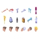 Facial Massage Icons Set Isometric Vector, Vectors | GraphicRiver