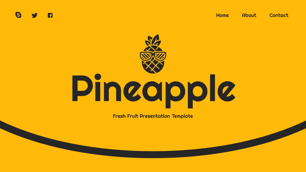 Pineapple - Fresh Fruit Powerpoint Template, Presentation Templates