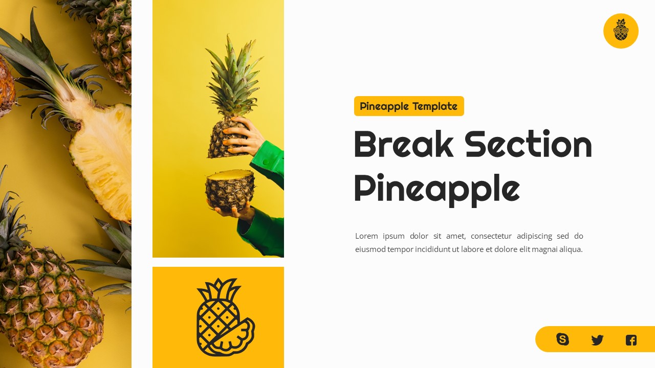Pineapple - Fresh Fruit Powerpoint Template, Presentation Templates