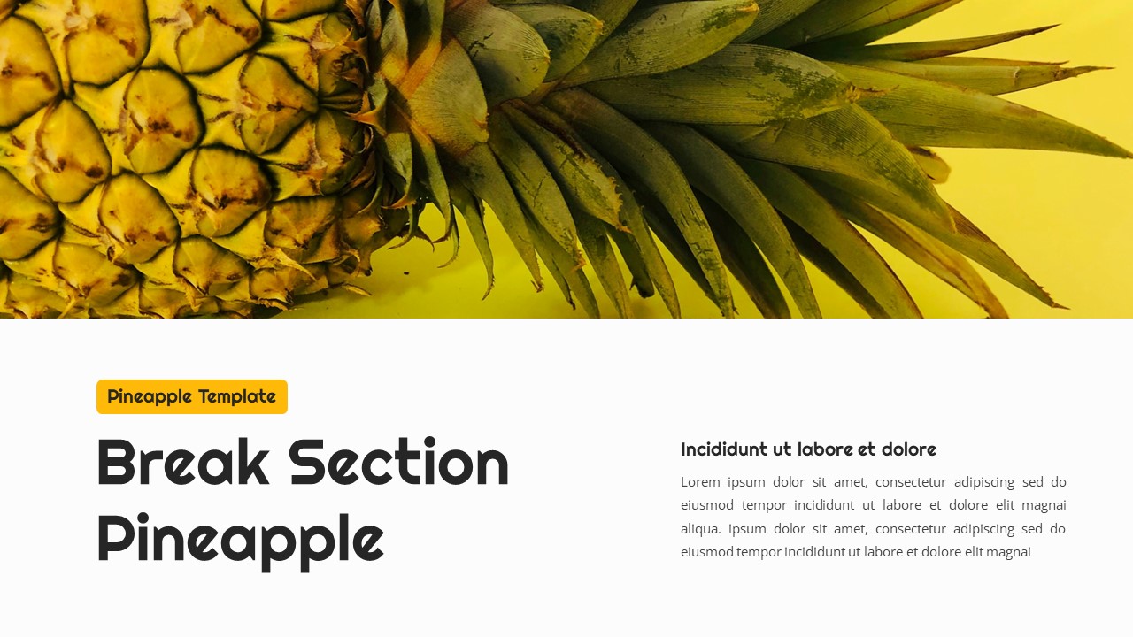 Pineapple - Fresh Fruit Powerpoint Template, Presentation Templates