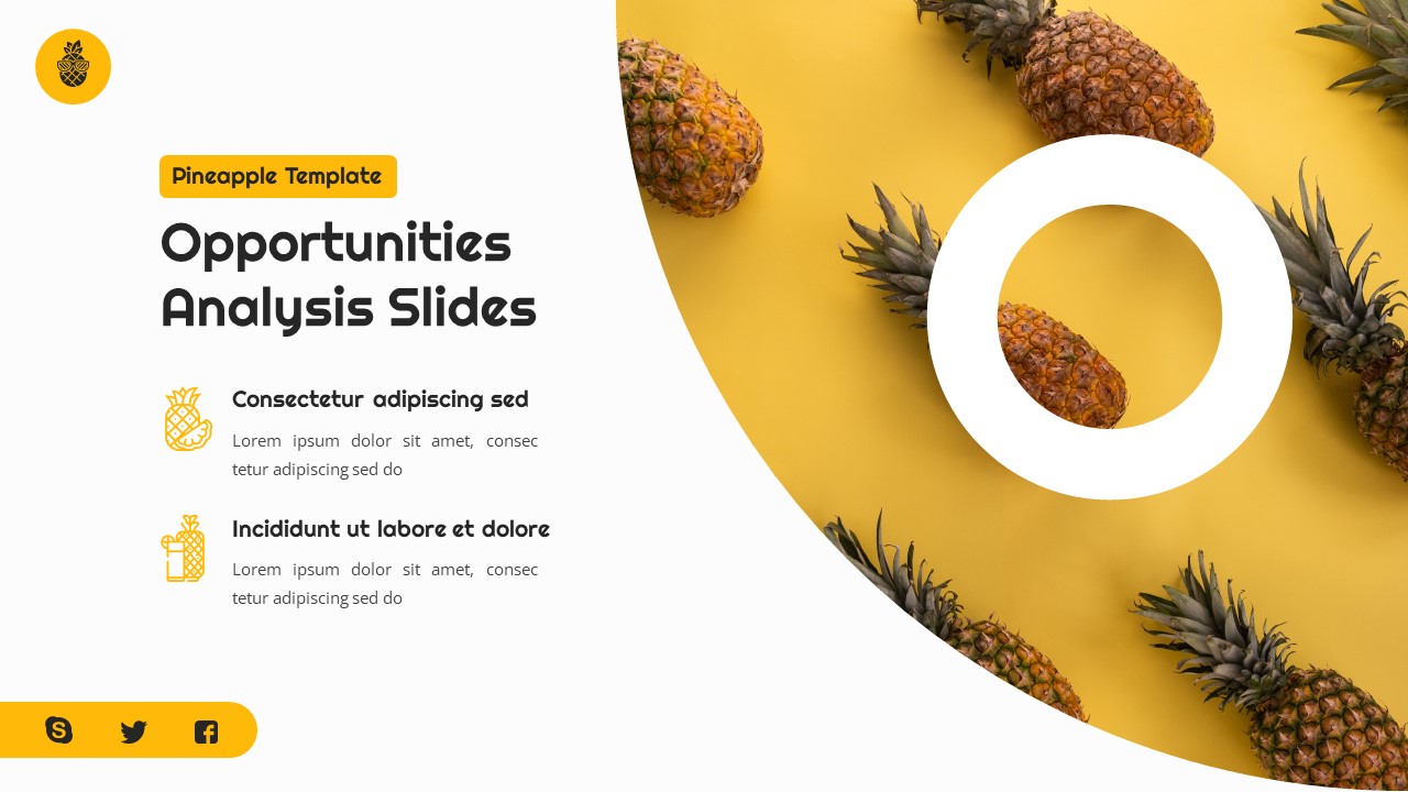 Pineapple - Fresh Fruit Powerpoint Template, Presentation Templates