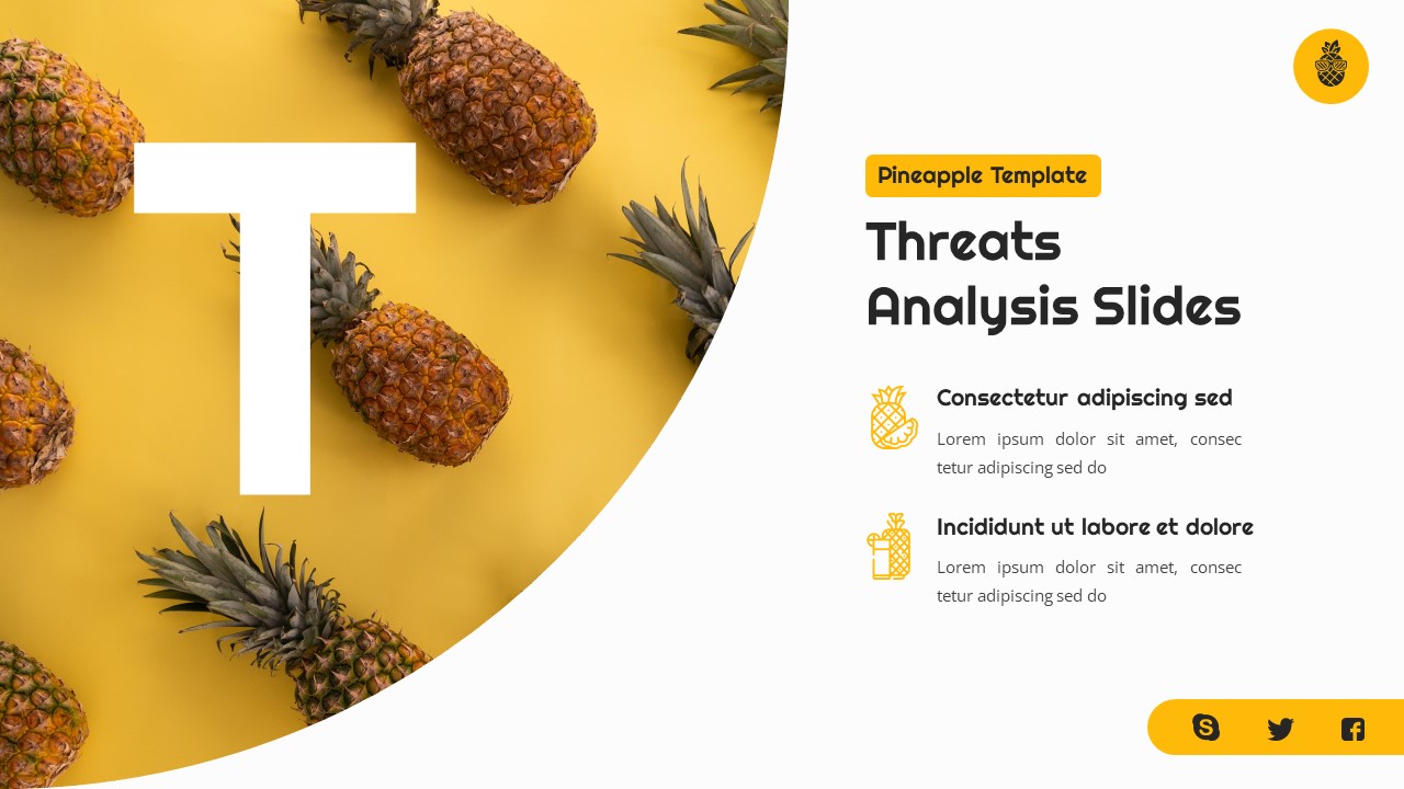 Pineapple - Fresh Fruit Powerpoint Template, Presentation Templates