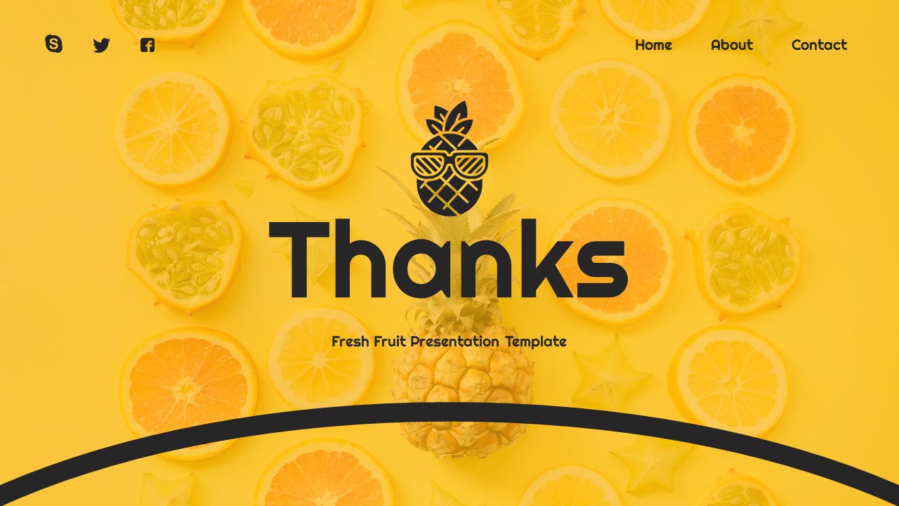 Pineapple - Fresh Fruit Powerpoint Template, Presentation Templates