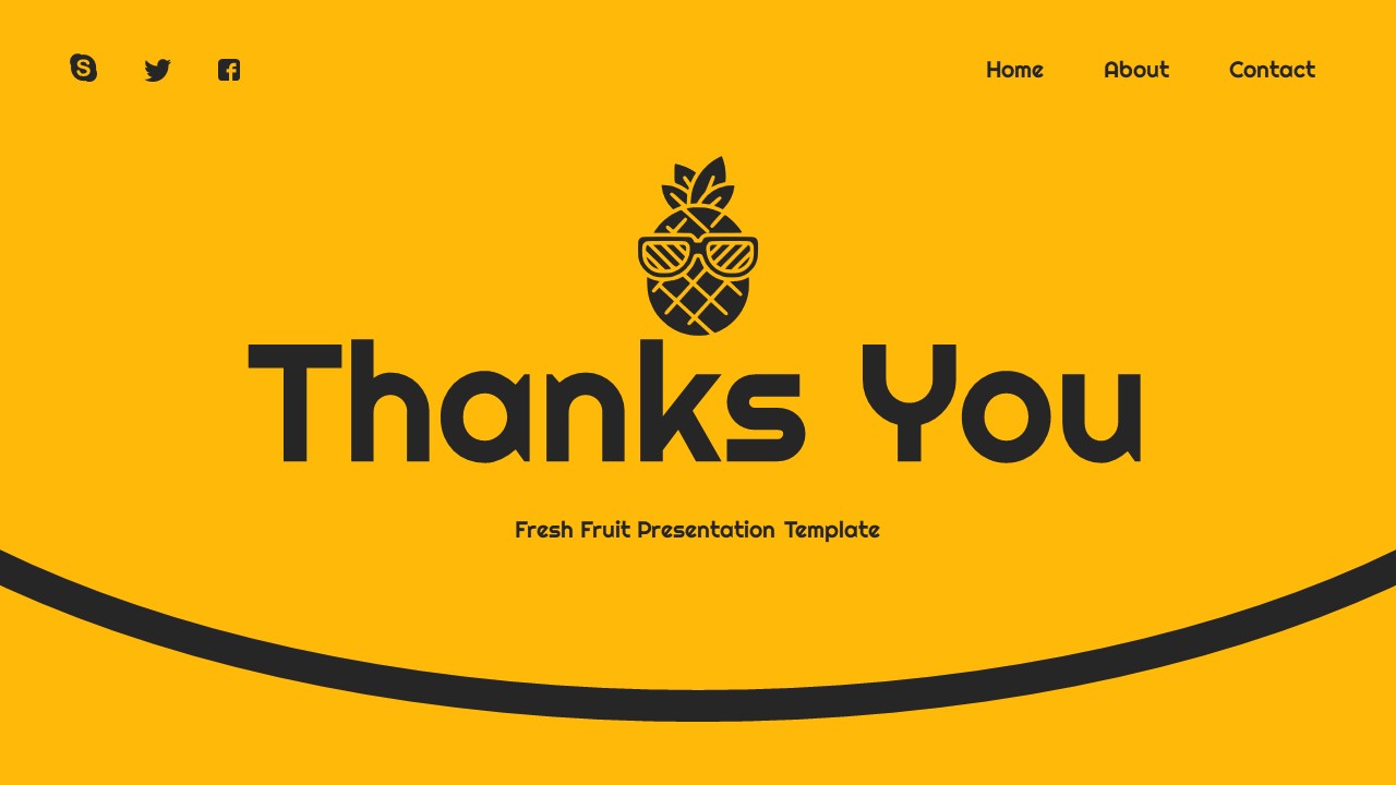 Pineapple - Fresh Fruit Powerpoint Template, Presentation Templates