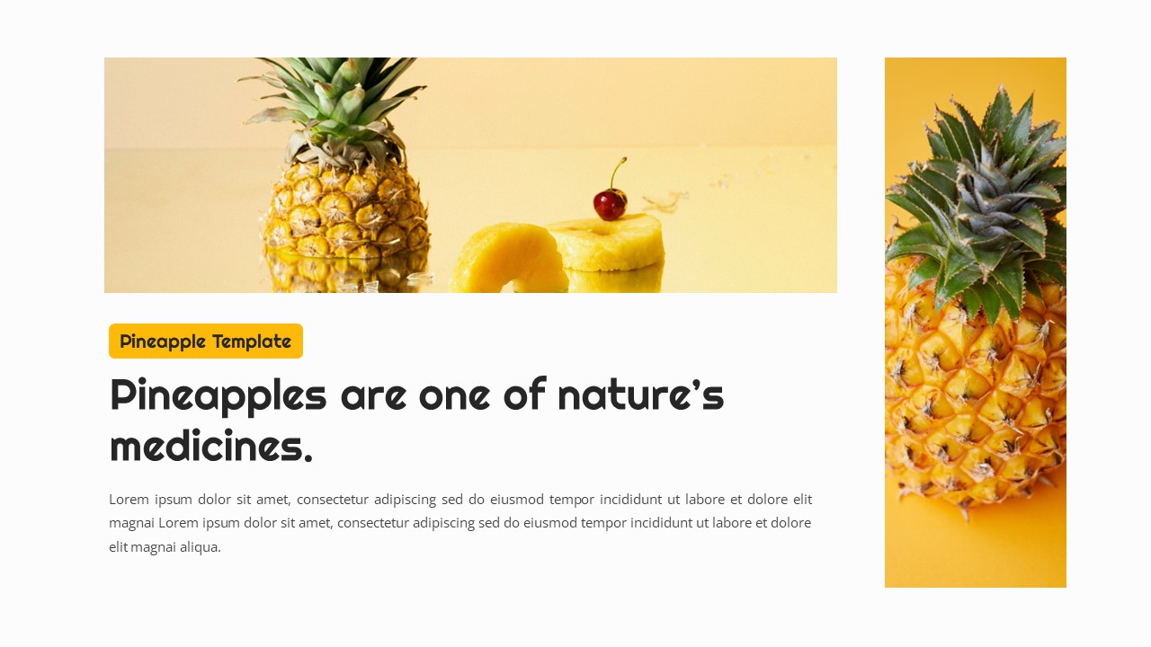Pineapple - Fresh Fruit Google Slides Template, Presentation Templates