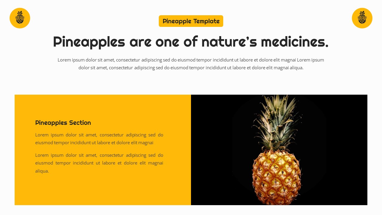 Pineapple - Fresh Fruit Google Slides Template, Presentation Templates