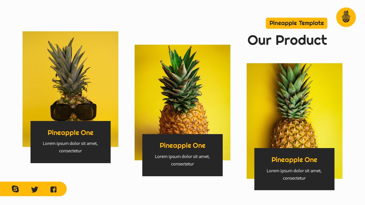 Pineapple - Fresh Fruit Google Slides Template, Presentation Templates