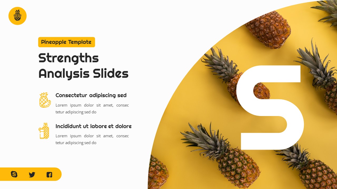 Pineapple - Fresh Fruit Google Slides Template, Presentation Templates