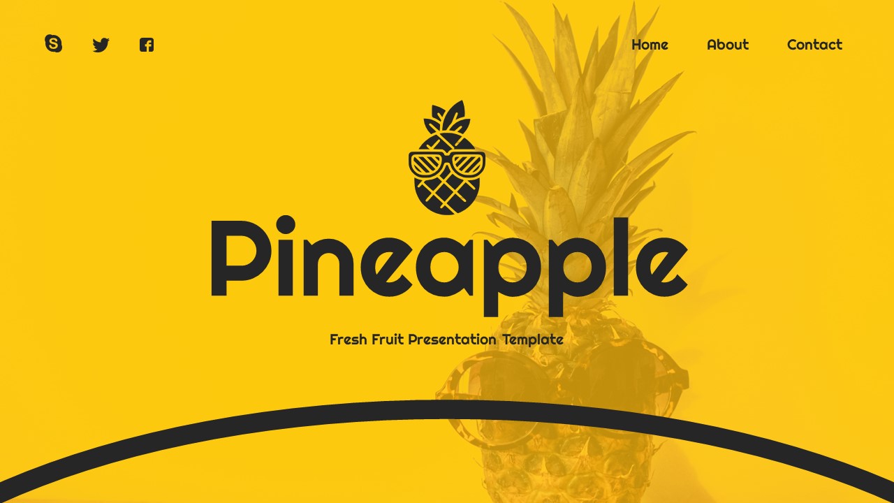 Pineapple - Fresh Fruit Google Slides Template, Presentation Templates