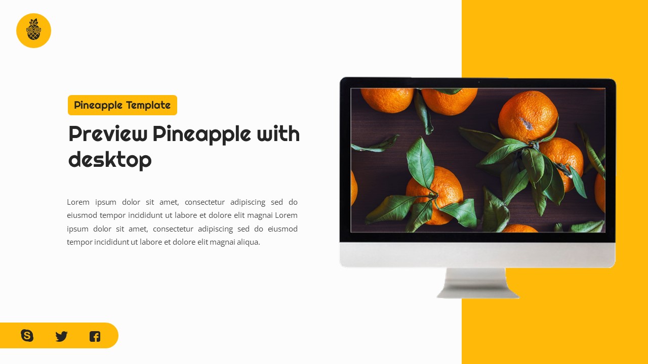 Pineapple - Fresh Fruit Google Slides Template, Presentation Templates