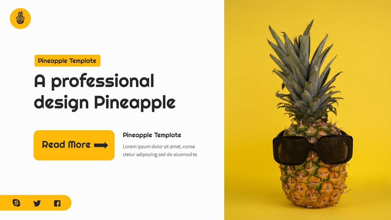 Pineapple - Fresh Fruit Google Slides Template, Presentation Templates