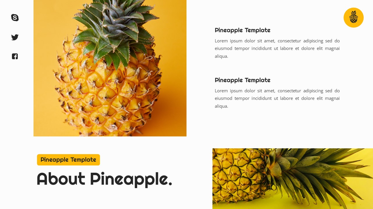 Pineapple - Fresh Fruit Google Slides Template, Presentation Templates