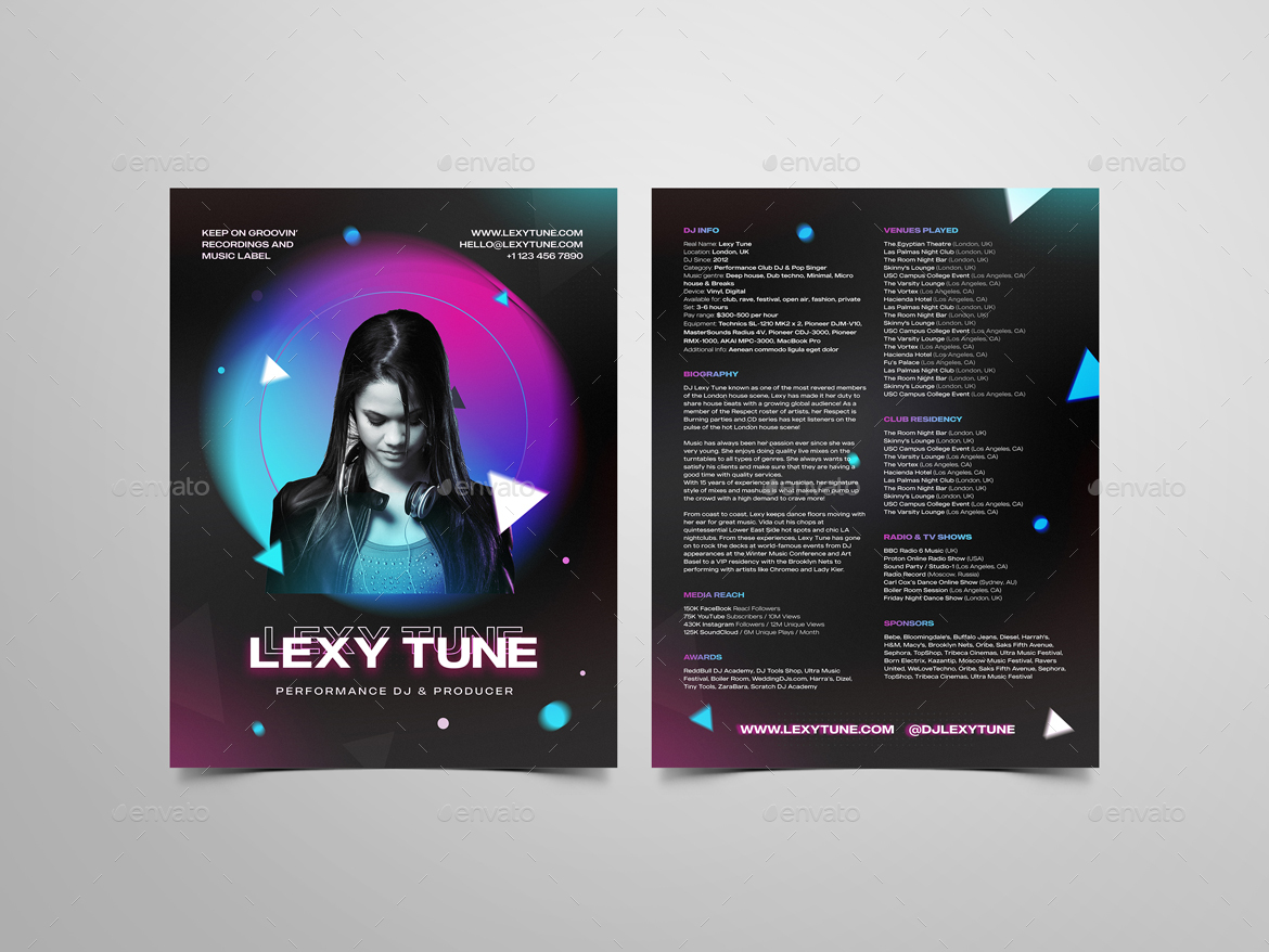 Modern DJ / Producer Press Kit Template, Print Templates | GraphicRiver