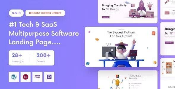 Sofbox v5.0 - Tech & SaaS Multipurpose Software Landing Page by ...
