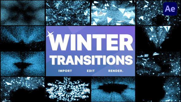 Ice Winter Transitions | After Effects, After Effects Project Files