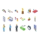 Skill Level Icons Set Isometric Vector by Ylivdesign | GraphicRiver