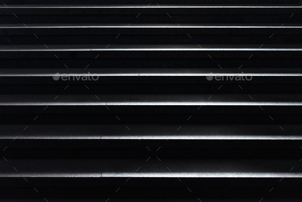 shiny horizontal metal strips on black, full frame view Stock Photo by ...