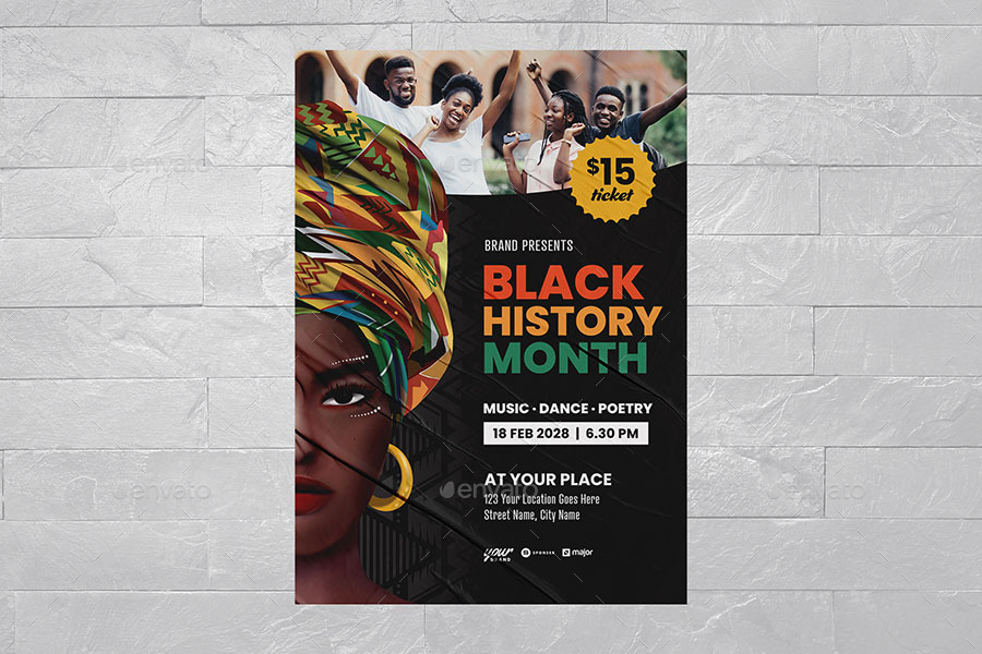 Black History Month Flyer Template, Print Templates | GraphicRiver