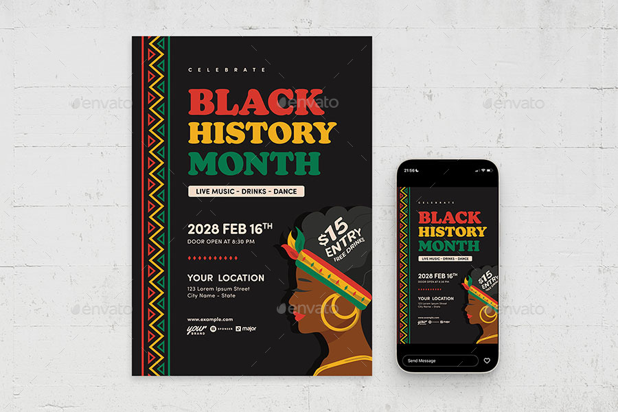Black History Month Flyer Template, Print Templates | GraphicRiver