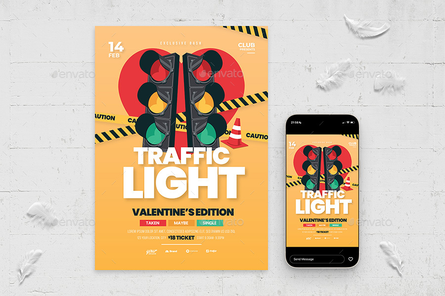 Traffic Light Flyer Template, Print Templates | GraphicRiver