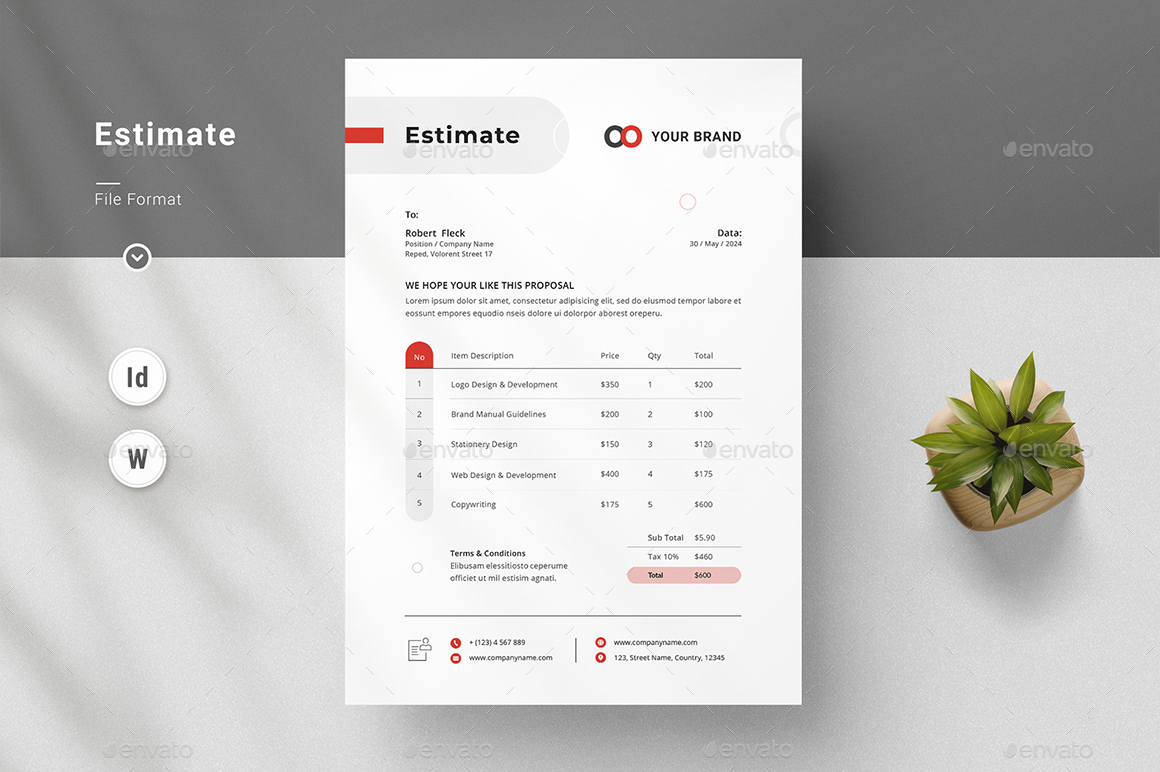 Brief - Estimate - Letterhead, Print Templates | GraphicRiver