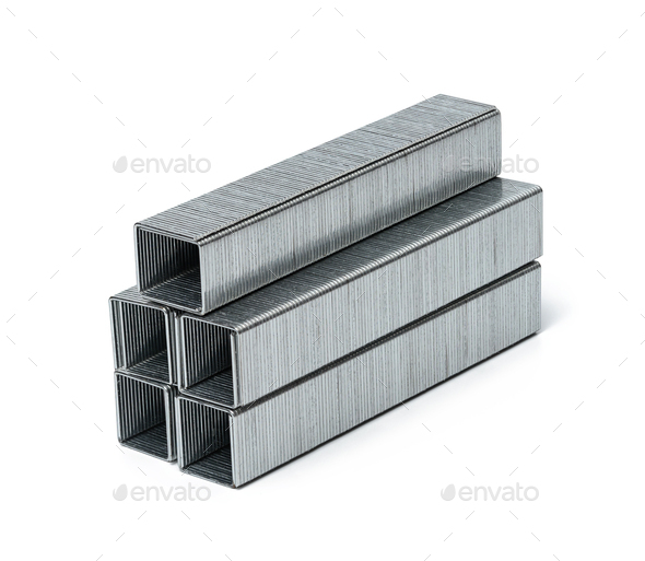 Metal staples for a stapler on a white isolated background Stock Photo ...