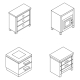 Nightstand Furniture Icon Set Vector Outine, Vectors | GraphicRiver