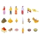 Myanmar Icons Set Isometric Vector, Vectors | GraphicRiver