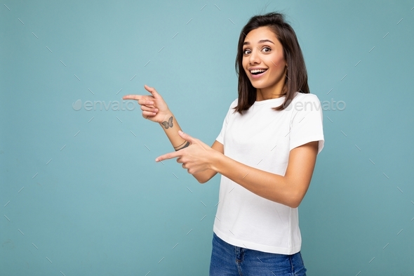 Portrait of beautiful fascinating emotional positive joyful happpy ...