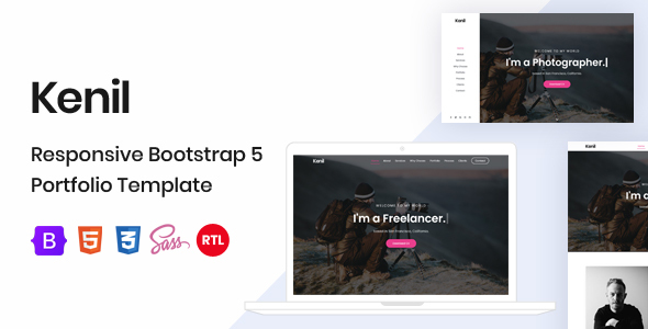Kenil - Responsive Bootstrap 5 One Page Portfolio Template by HarnishDesign