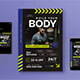 Black Edgy Gym Flyer Set, Print Templates | GraphicRiver