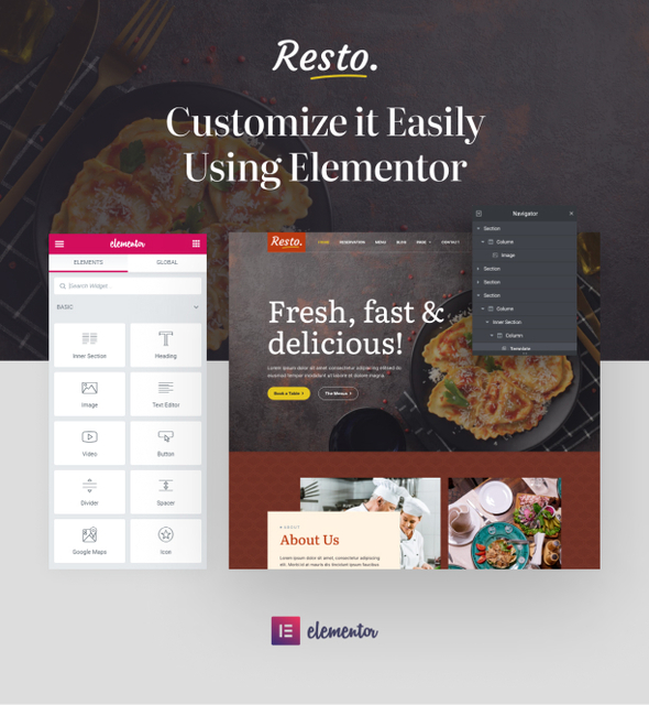 Resto - Restaurant Catering & Cafe Elementor Pro Template Kit by ...